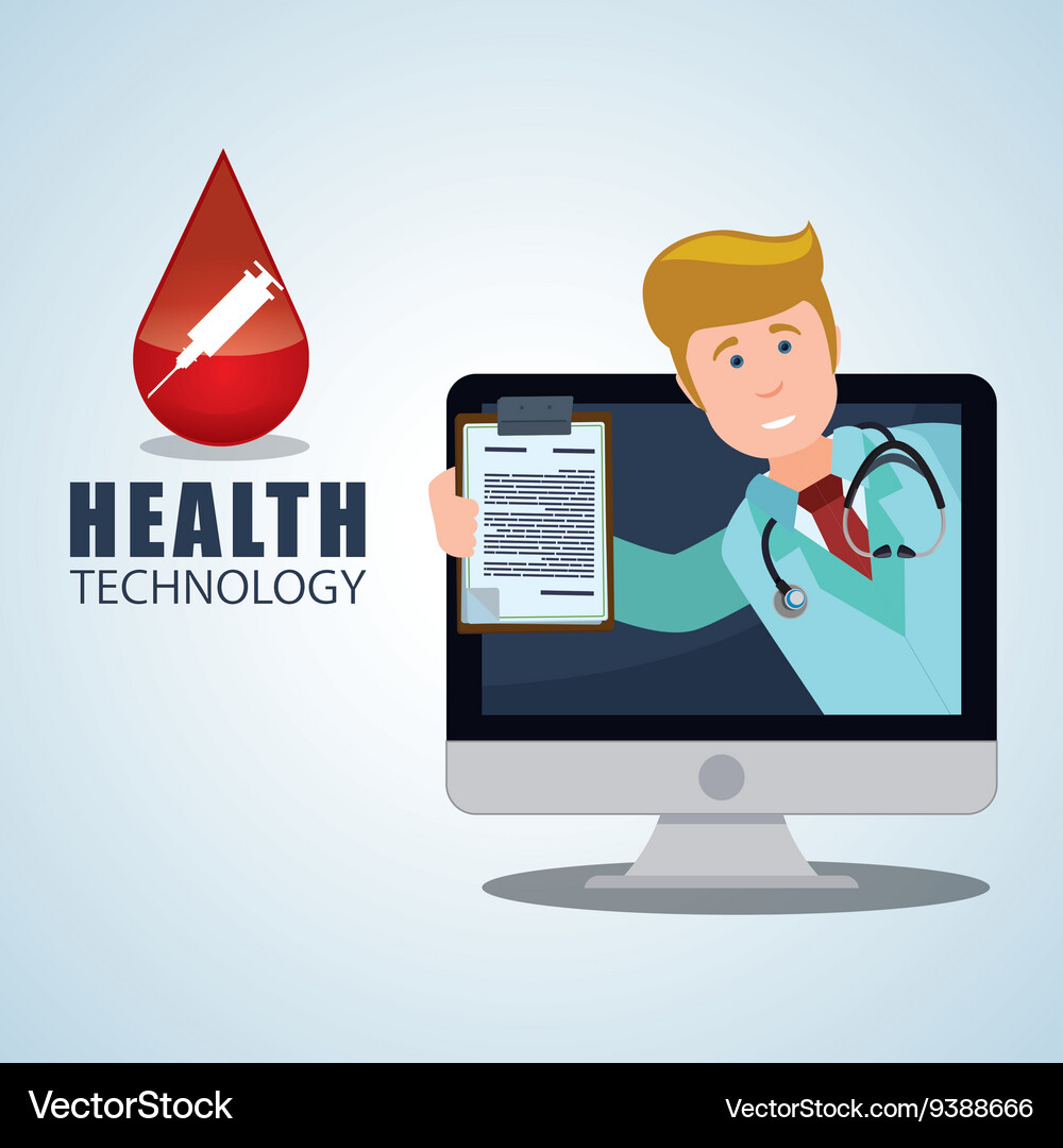 Health care design technology icon isolated Vector Image