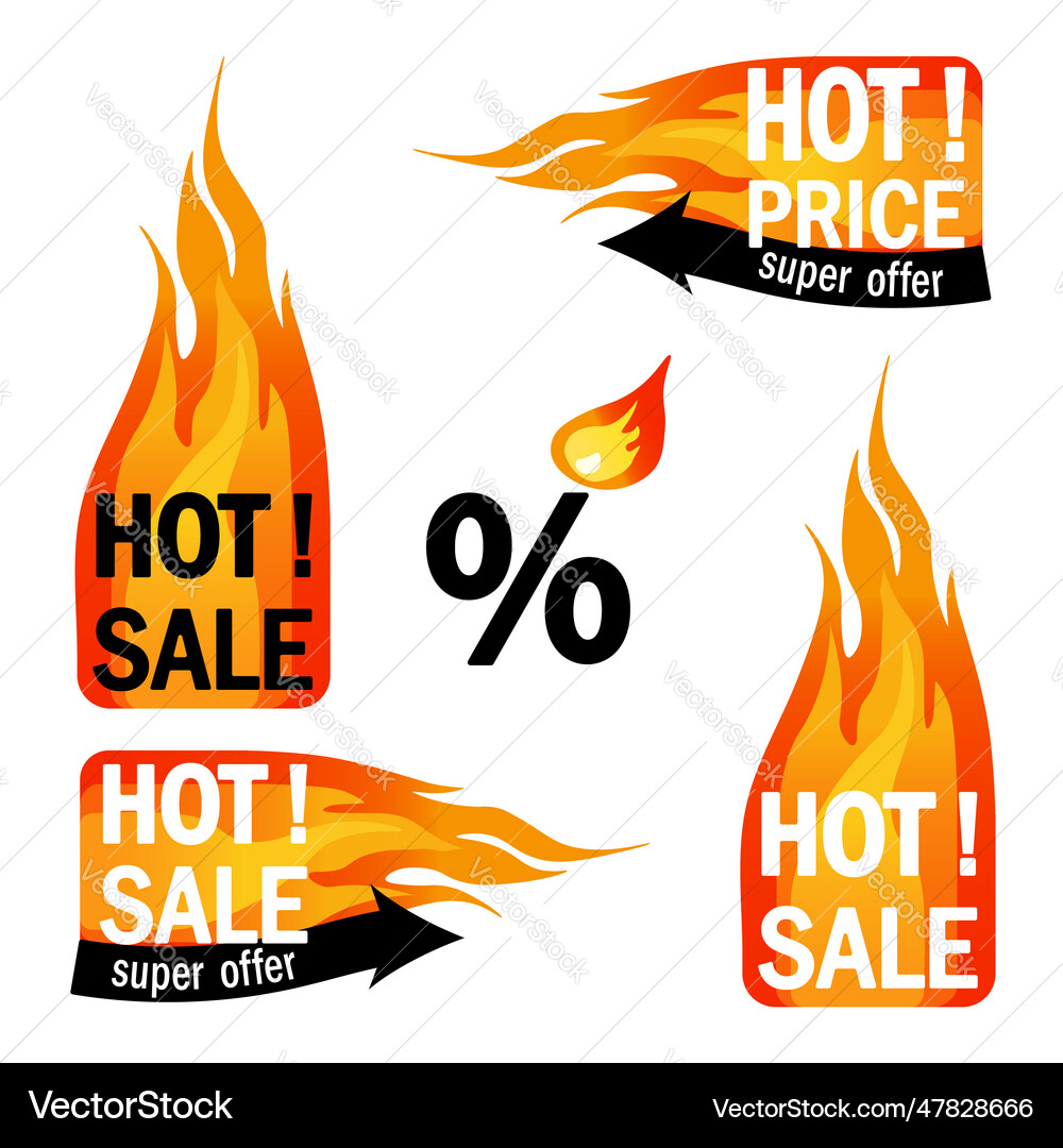 Hot sale icon set isolated Royalty Free Vector Image