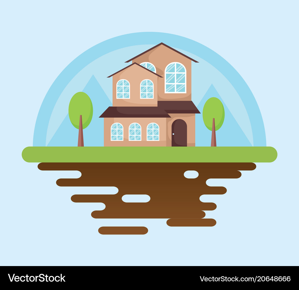 House of two floors Royalty Free Vector Image - VectorStock