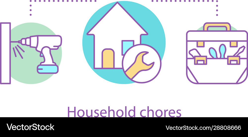 Household chores concept icon Royalty Free Vector Image