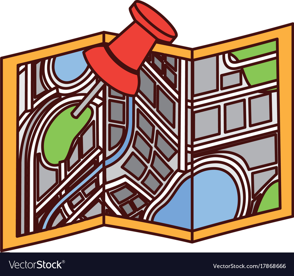 Map navigation gps with pointer isolated on white Vector Image