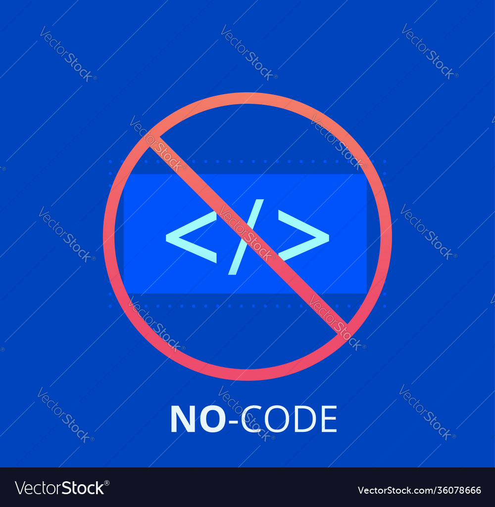 No code banner concept Royalty Free Vector Image