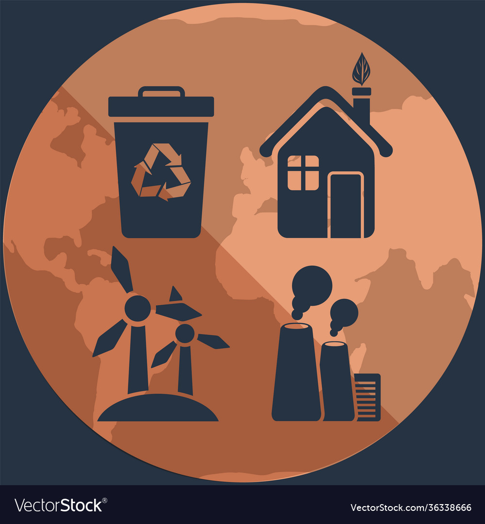 Silhouettes objects destroying and saving Vector Image