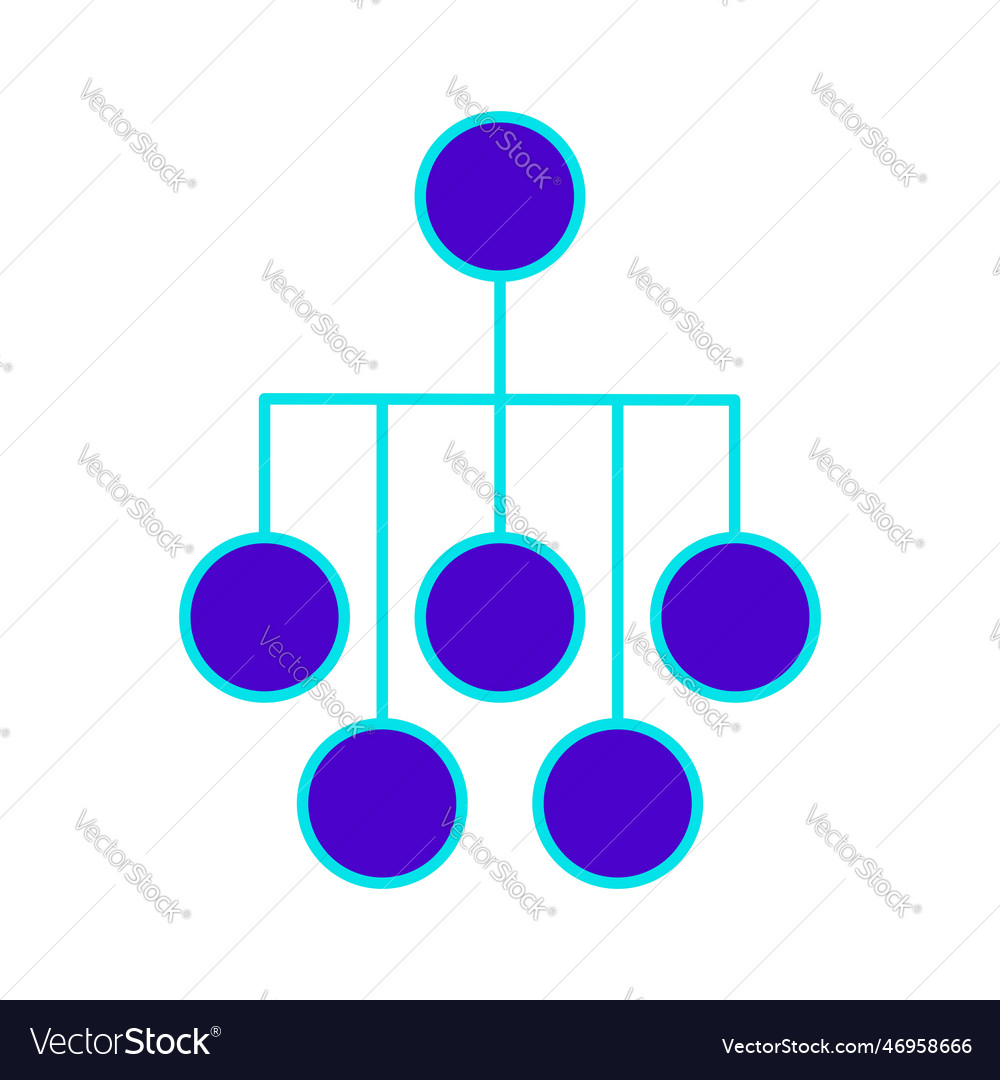 Structure organization flow chart blue icon Vector Image