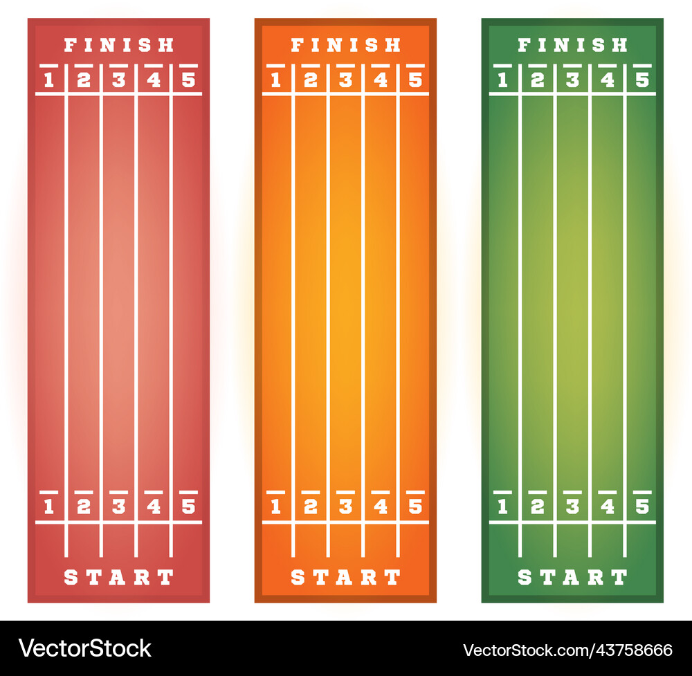 View from above set on the treadmill start finish Vector Image