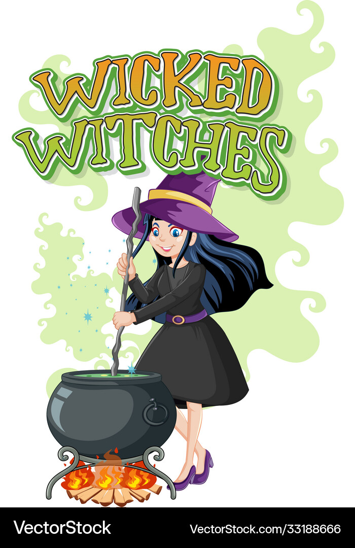 Wicked witches logo on white background Royalty Free Vector