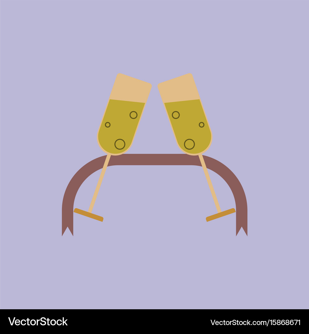 Champagne glasses and ribbon Royalty Free Vector Image