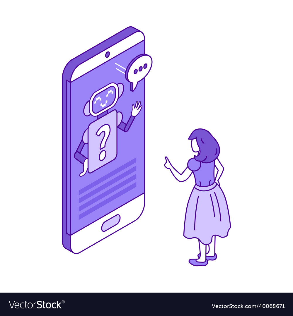 Chatbot smartphone response composition Royalty Free Vector