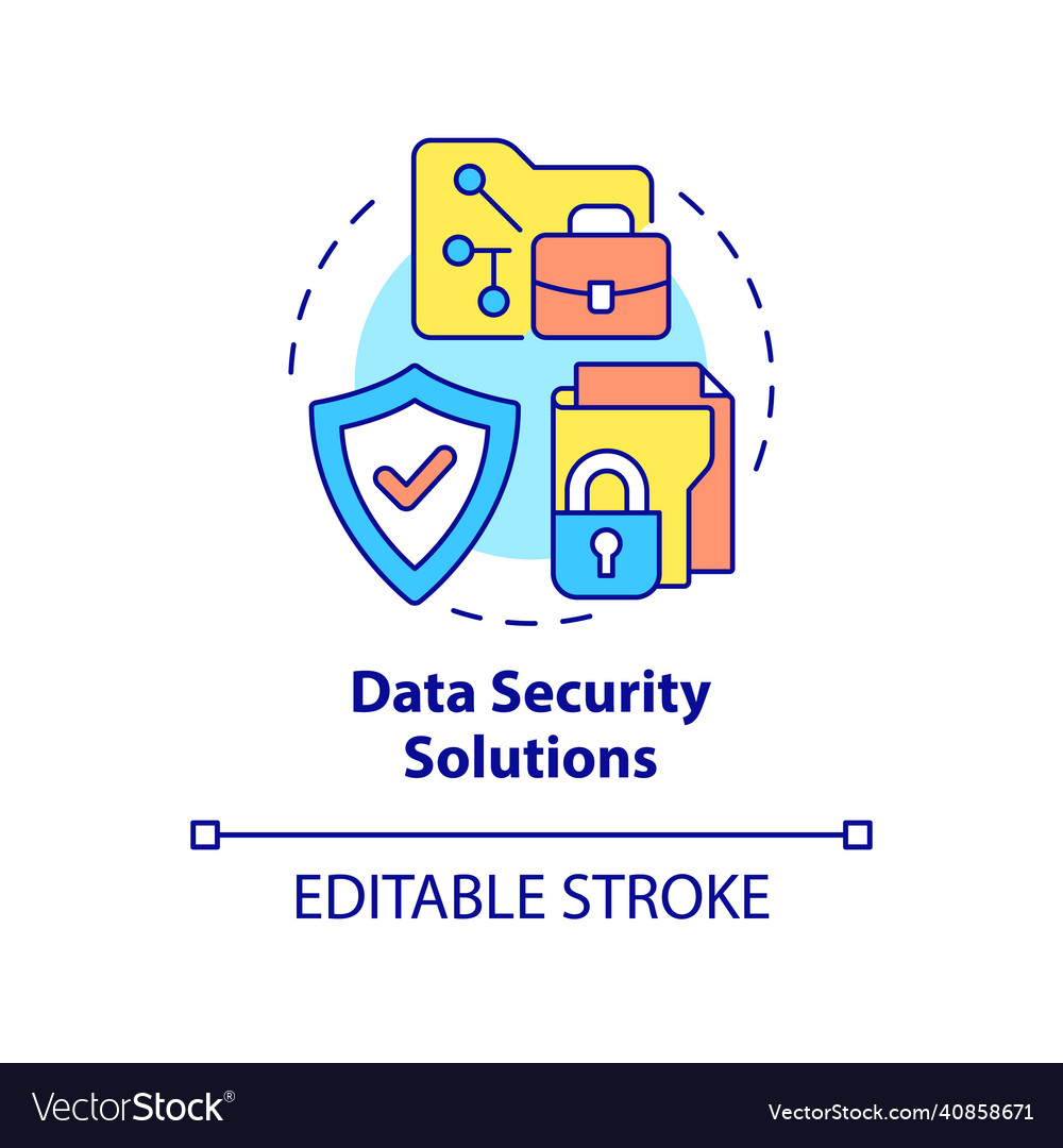 Data security solutions concept icon Royalty Free Vector