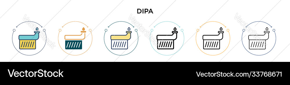 Dipa icon in filled thin line outline and stroke Vector Image