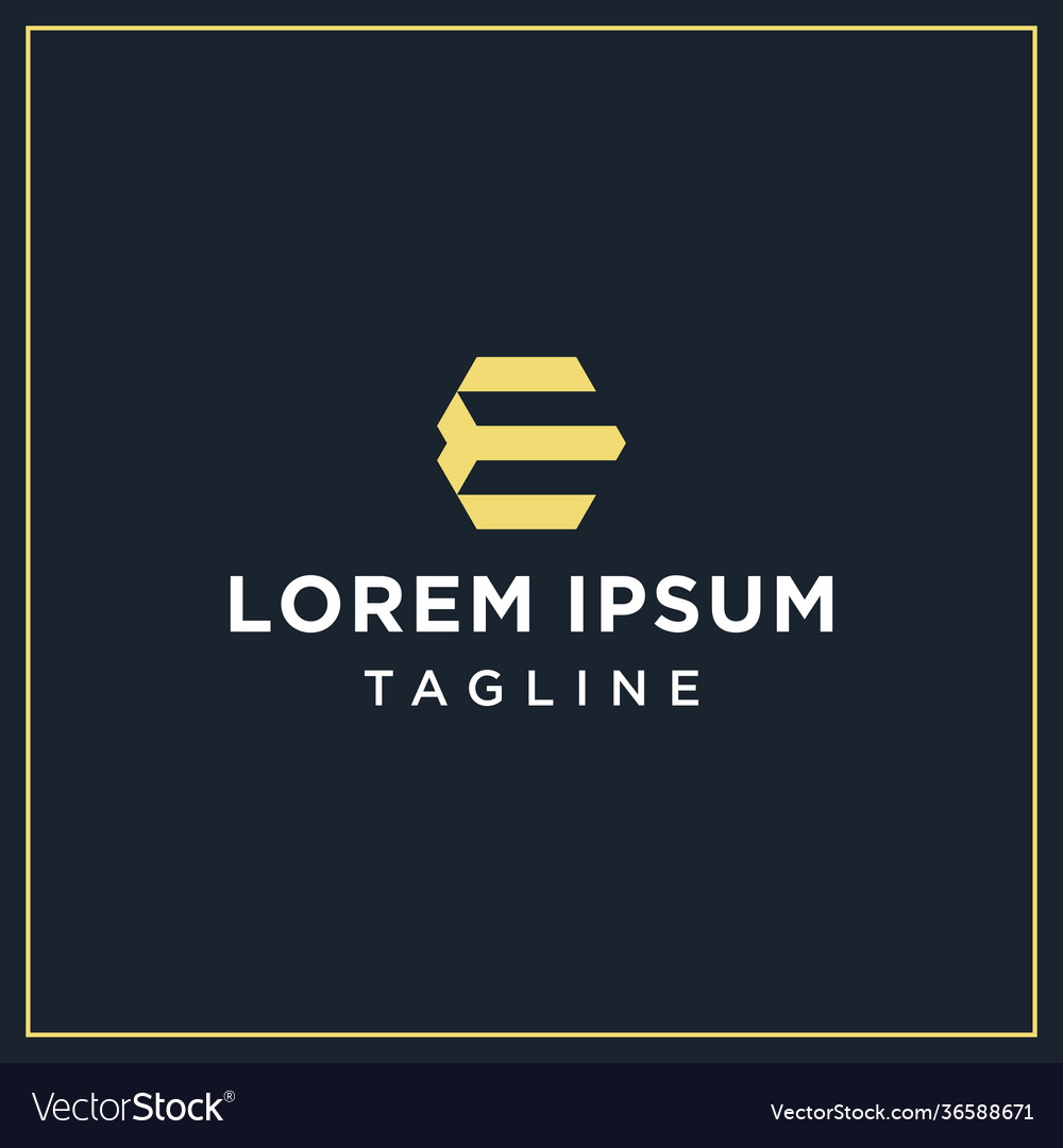 E hexagon logo Royalty Free Vector Image - VectorStock