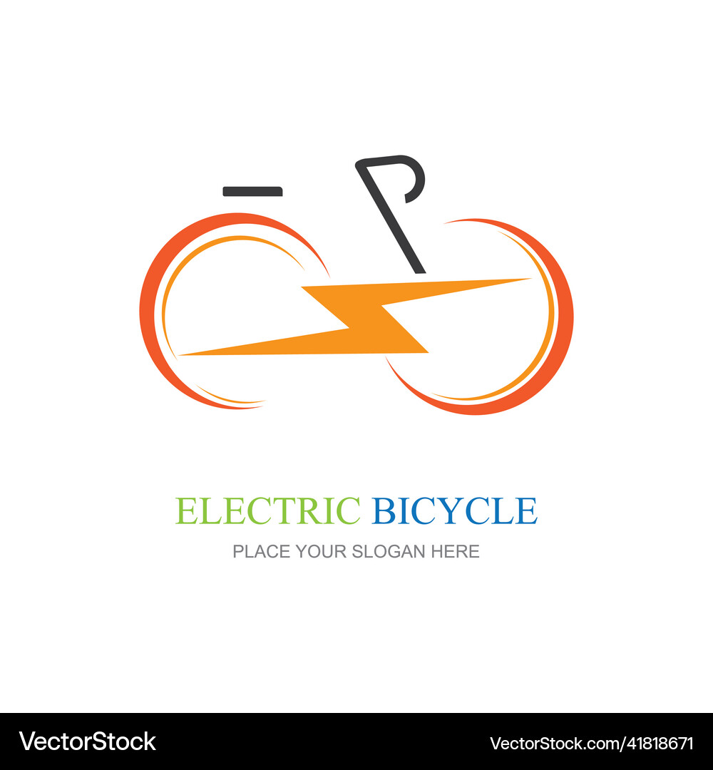 Electric bike icon logo design element Royalty Free Vector