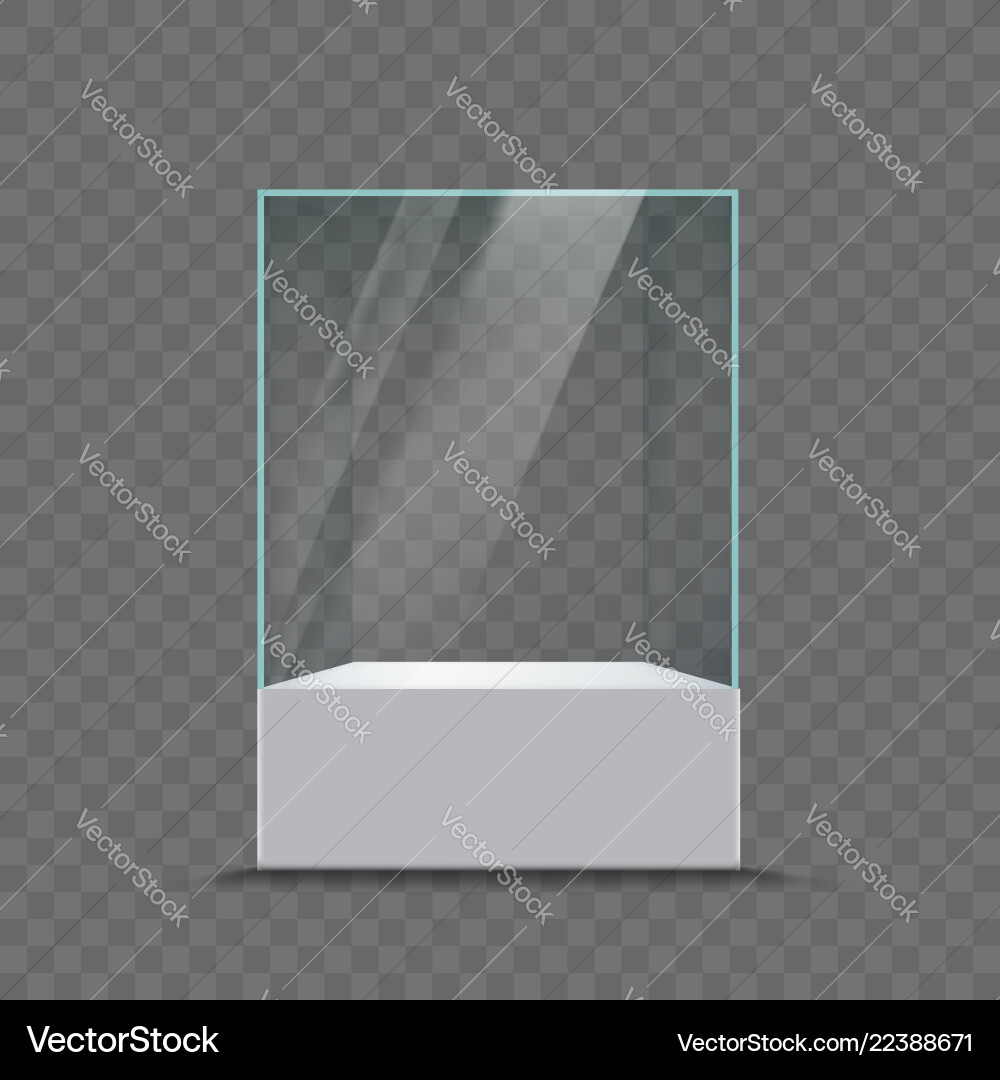 Glass showcase for the exhibition Royalty Free Vector Image