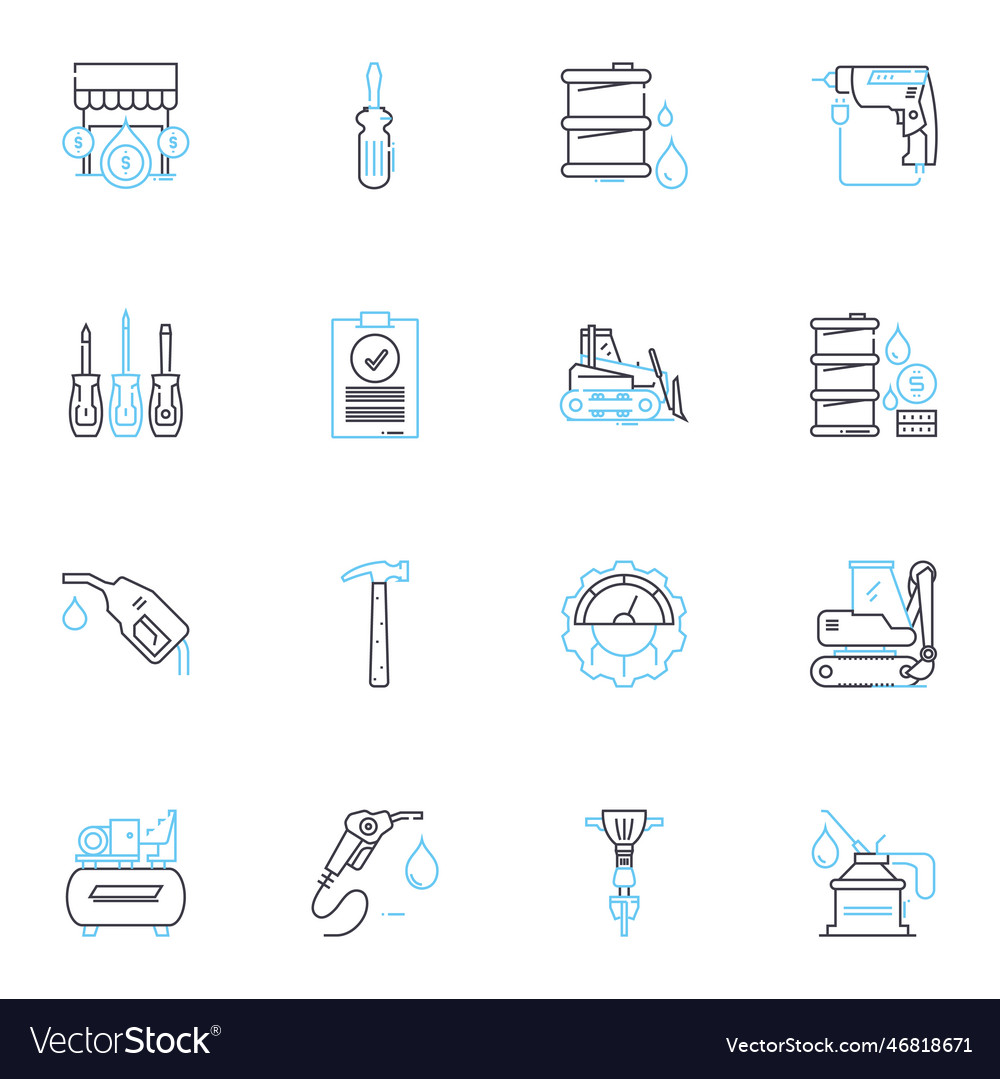 Intelligent design linear icons set creationism Vector Image
