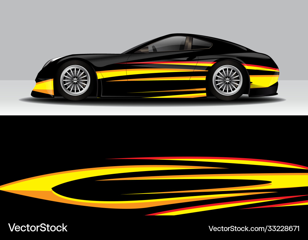 Modern sporty abstract car wrap auto sticker Vector Image
