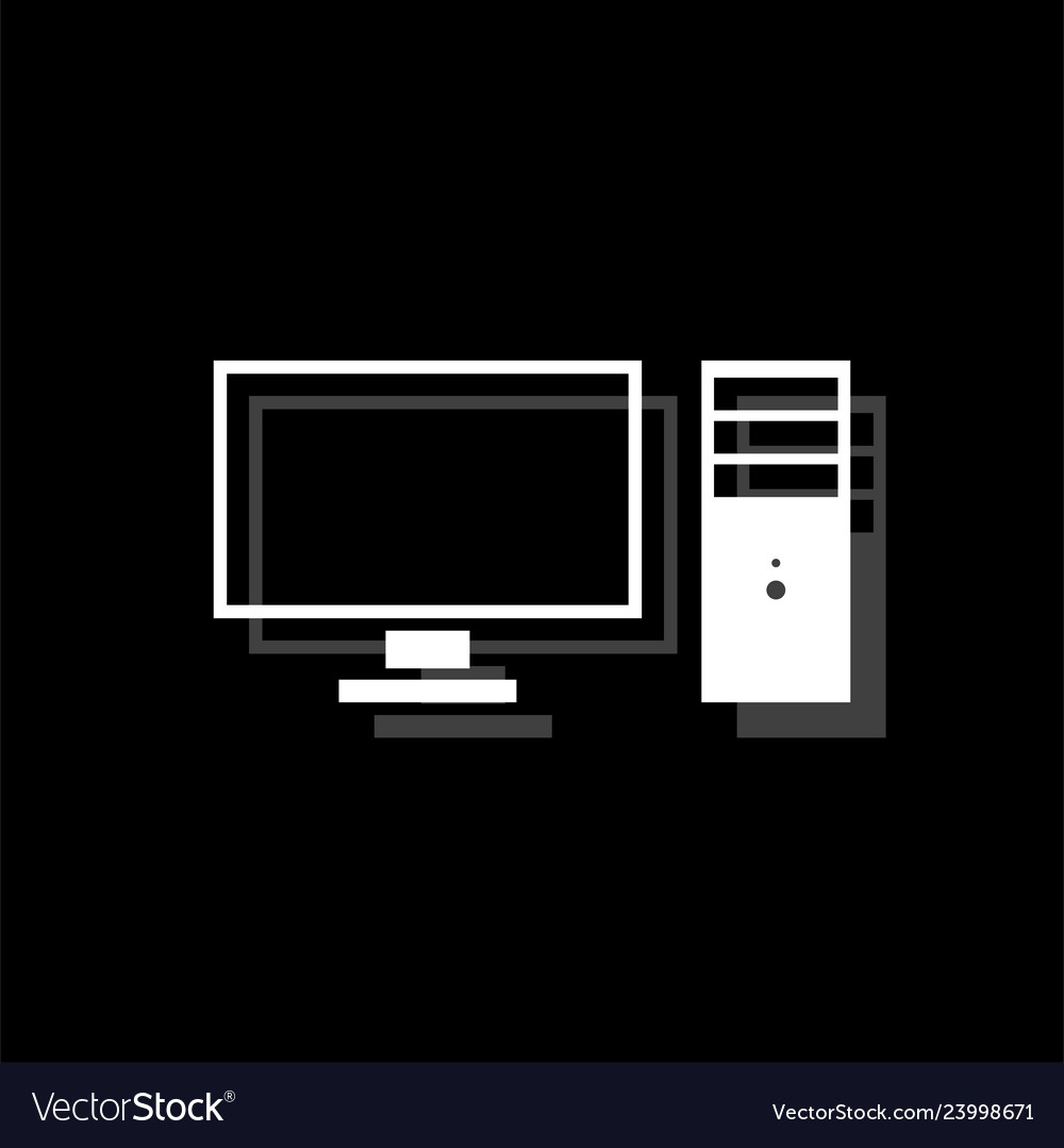 Pc icon flat Royalty Free Vector Image - VectorStock