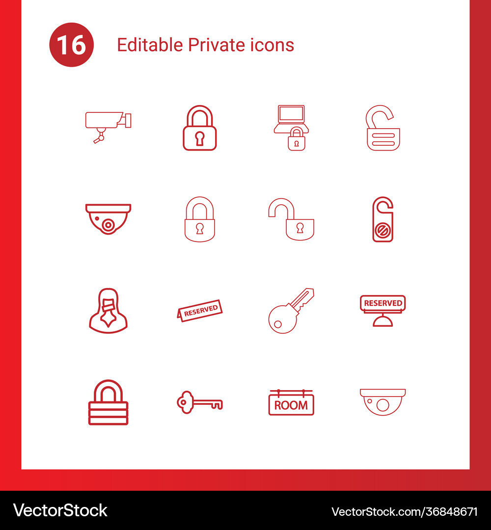 Private icons Royalty Free Vector Image - VectorStock