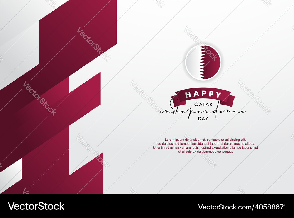 Qatar national day design background for greeting Vector Image