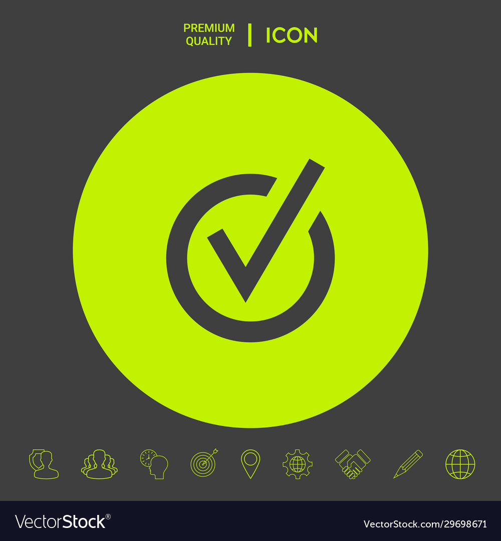 Rounded check mark icon graphic elements Vector Image