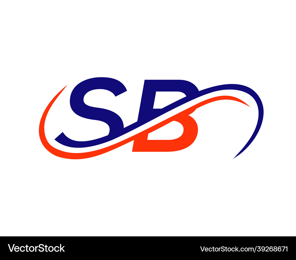 Sb letter linked business logo design Royalty Free Vector