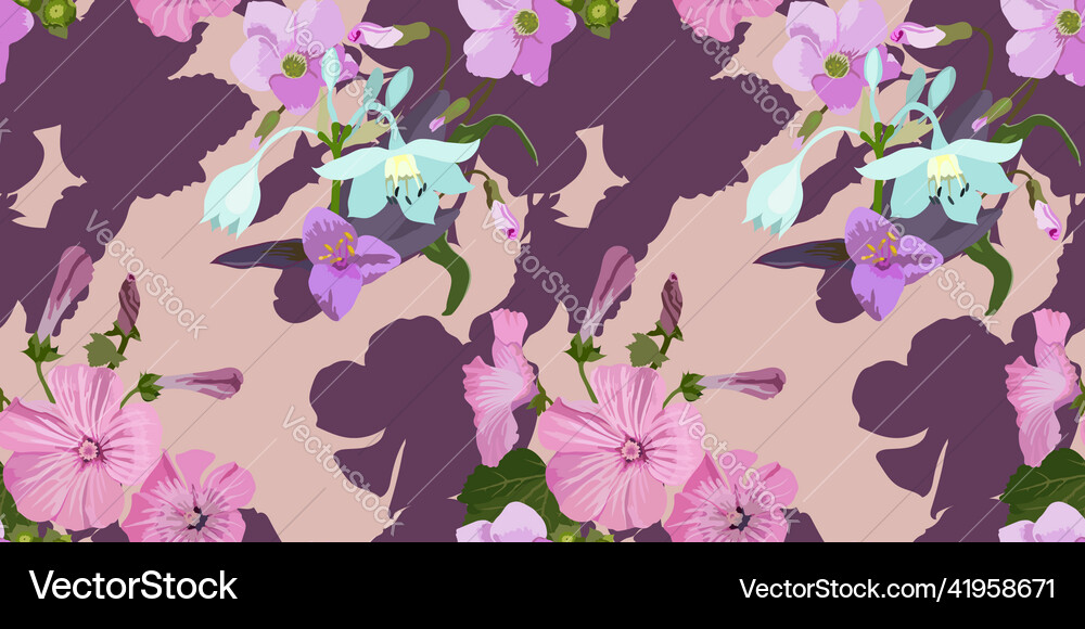Seamless floral pattern in pastel colors pink Vector Image