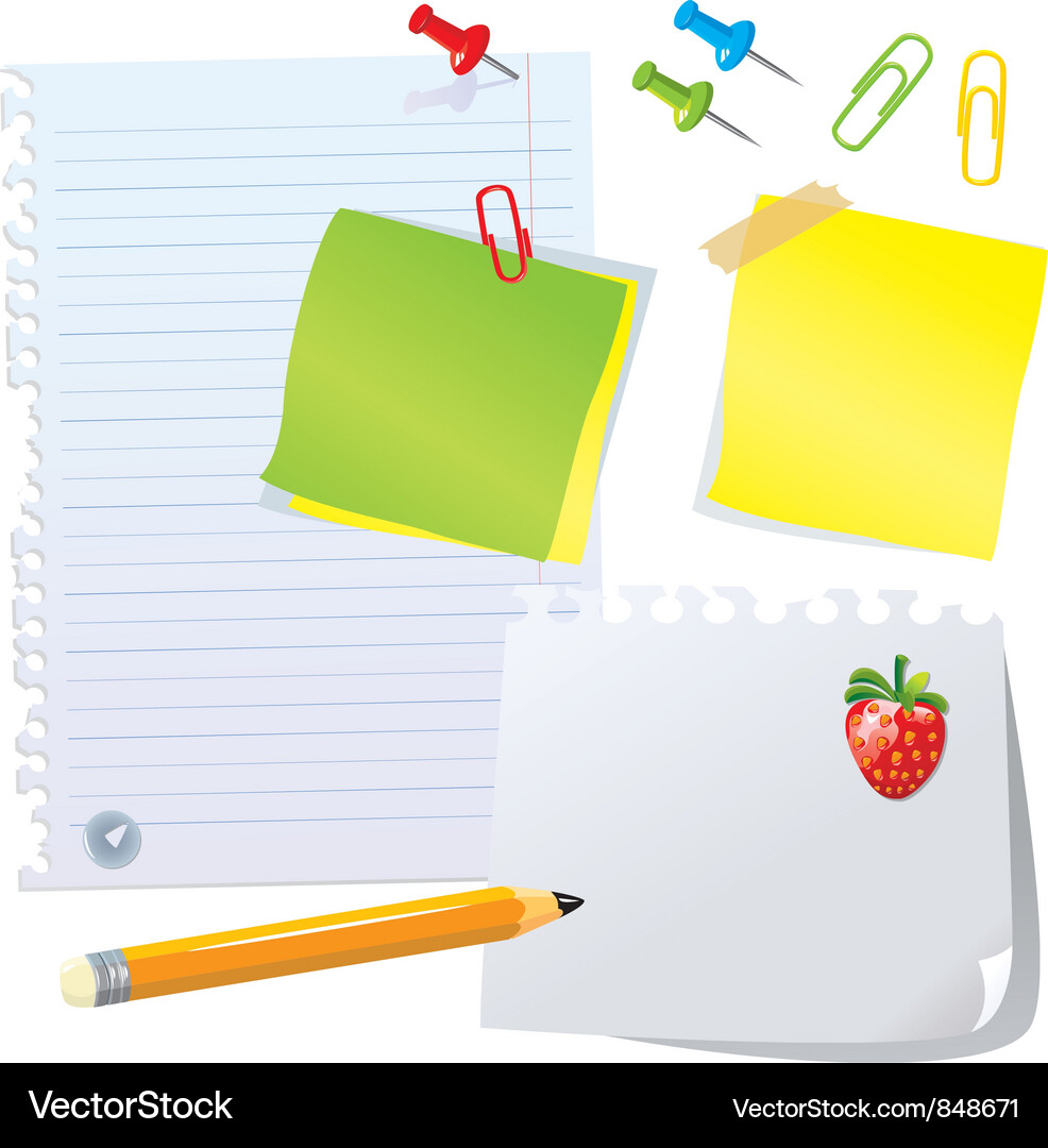 Set of office stationery Royalty Free Vector Image
