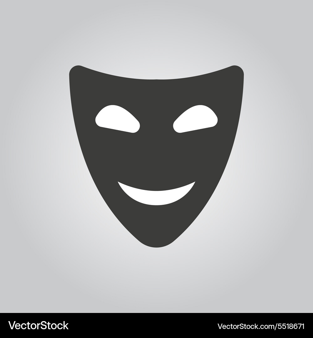 Smiling mask icon comedy and theater symbol Vector Image