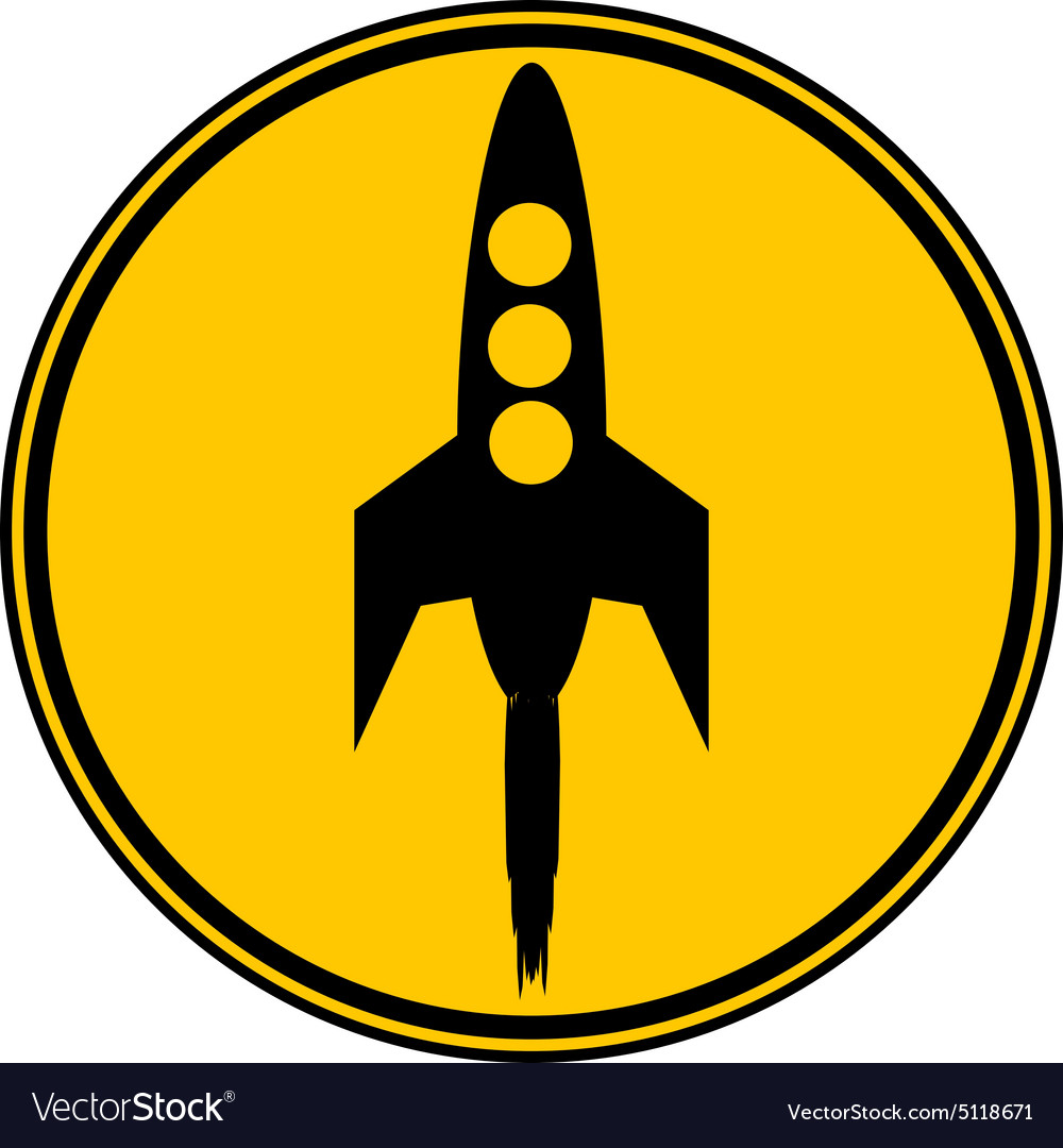 Starting rocket button Royalty Free Vector Image
