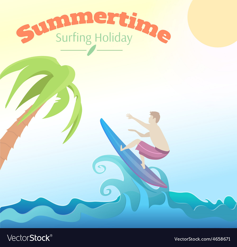 Surfer wave Royalty Free Vector Image - VectorStock