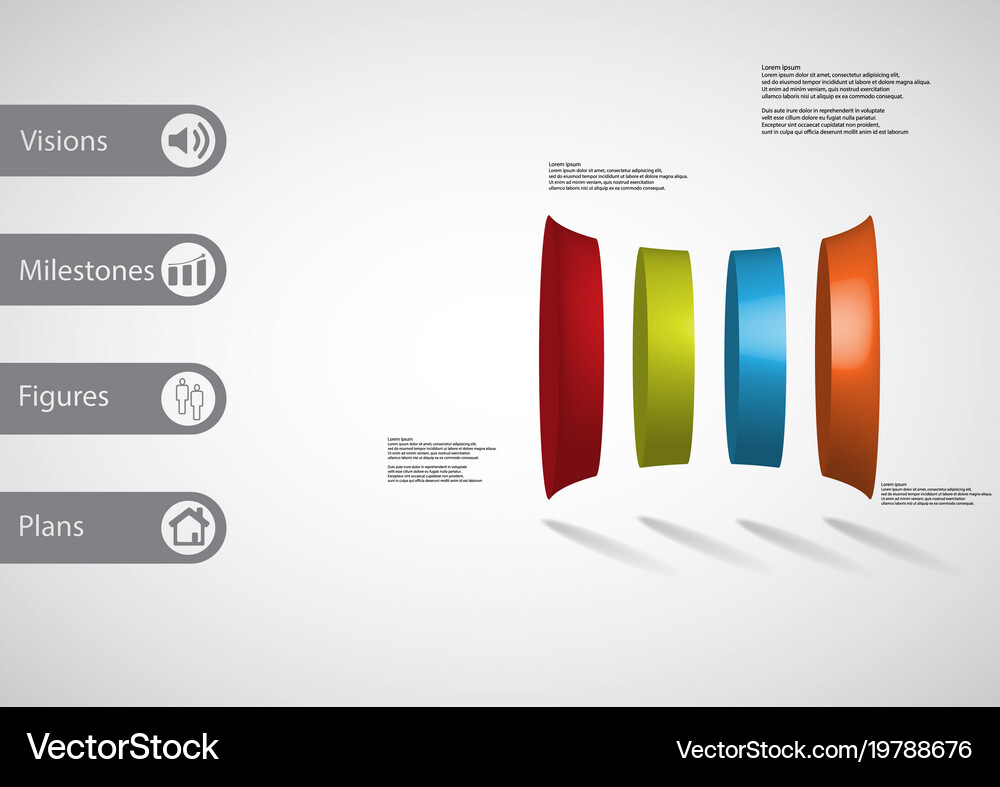 3d infographic template with curved cylinder Vector Image