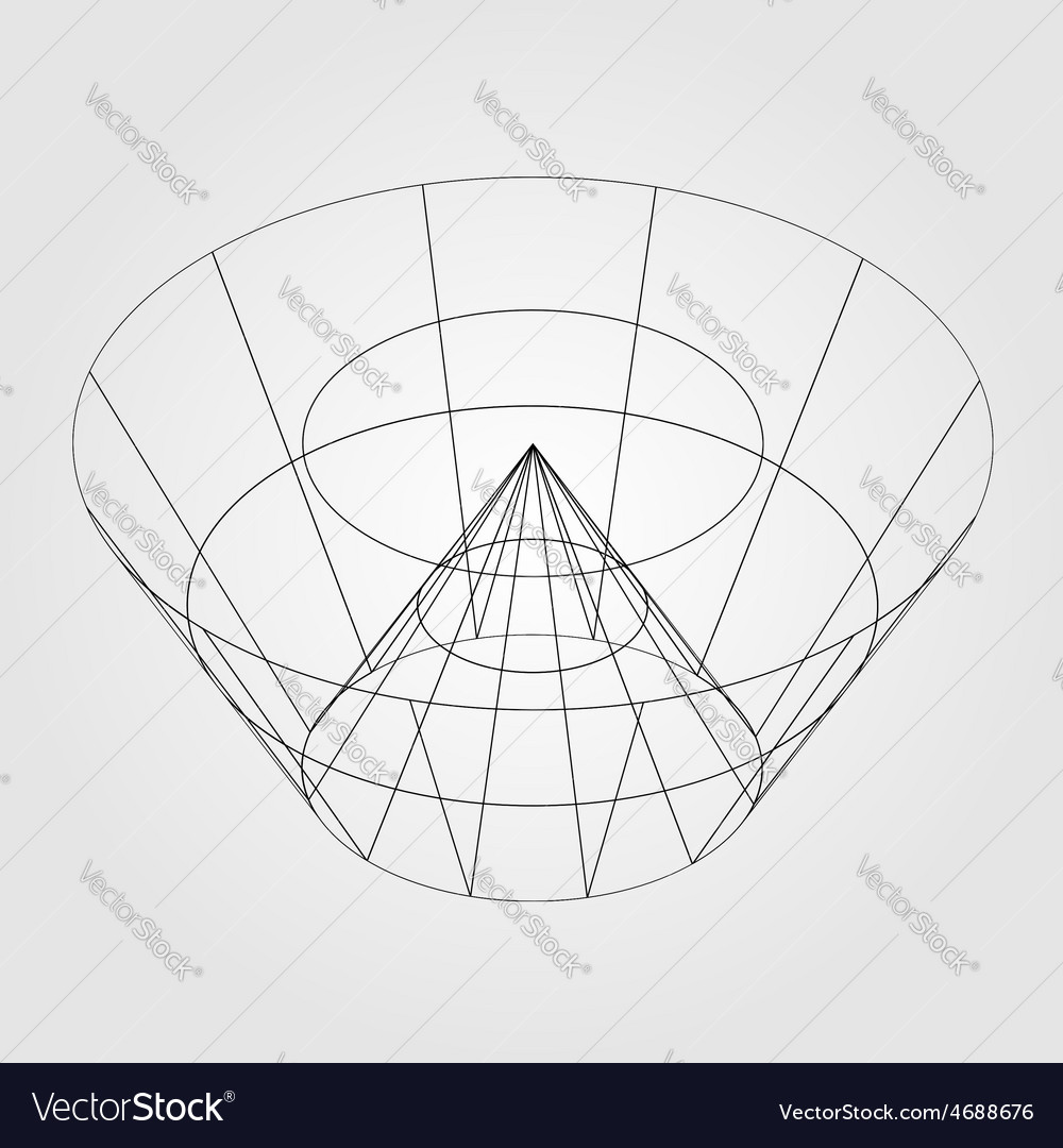 3d wireframe render object Royalty Free Vector Image