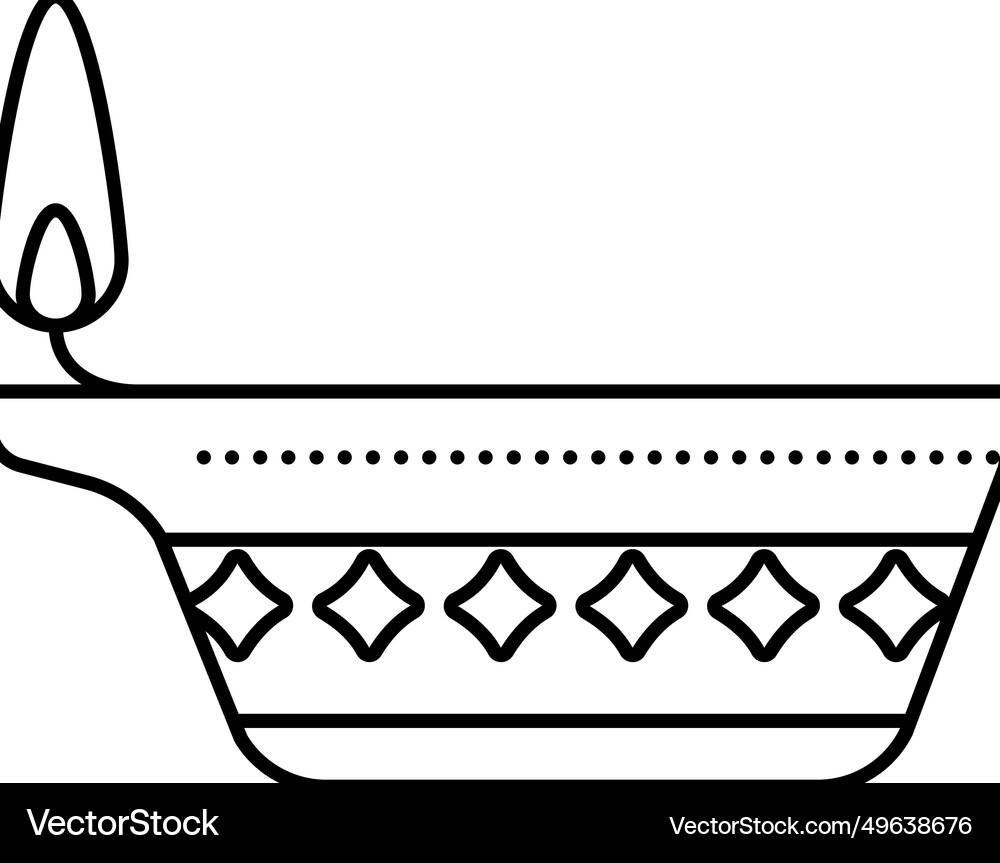 Diya lamp hinduism line icon Royalty Free Vector Image