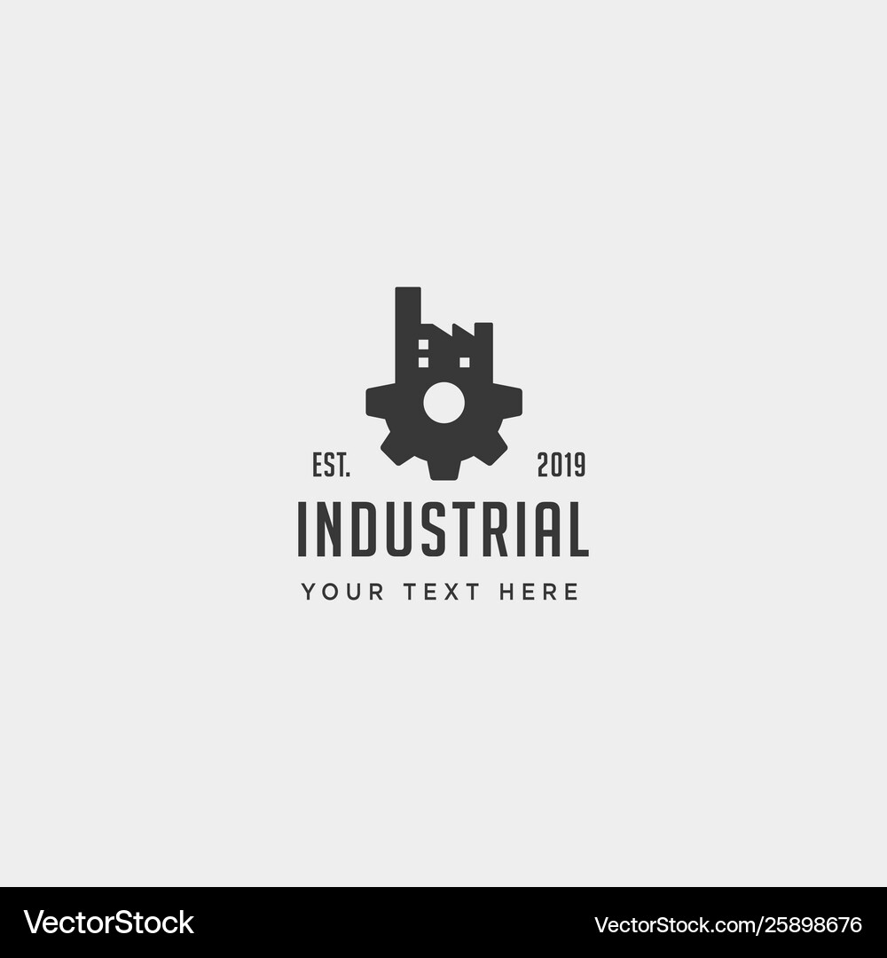 Gear factory logo design industrial icon element Vector Image
