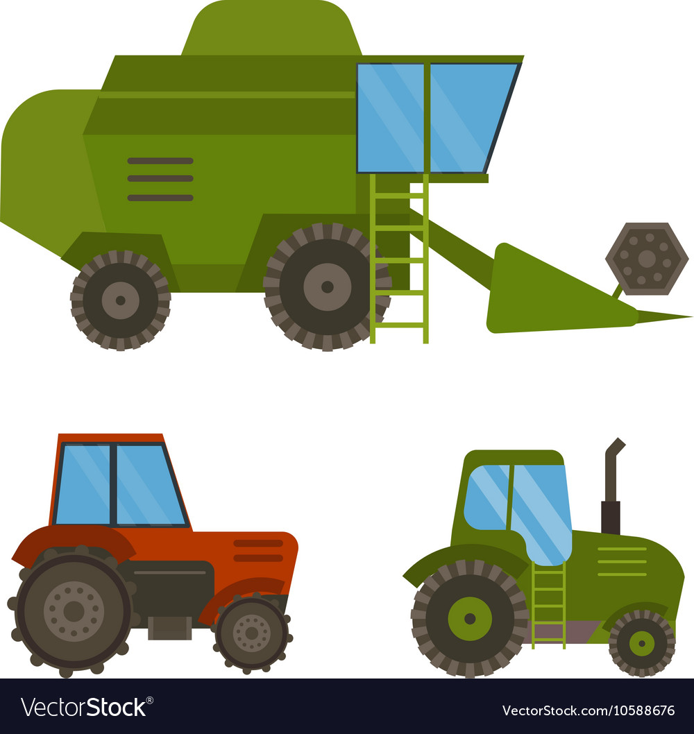 Harvester machine technic Royalty Free Vector Image
