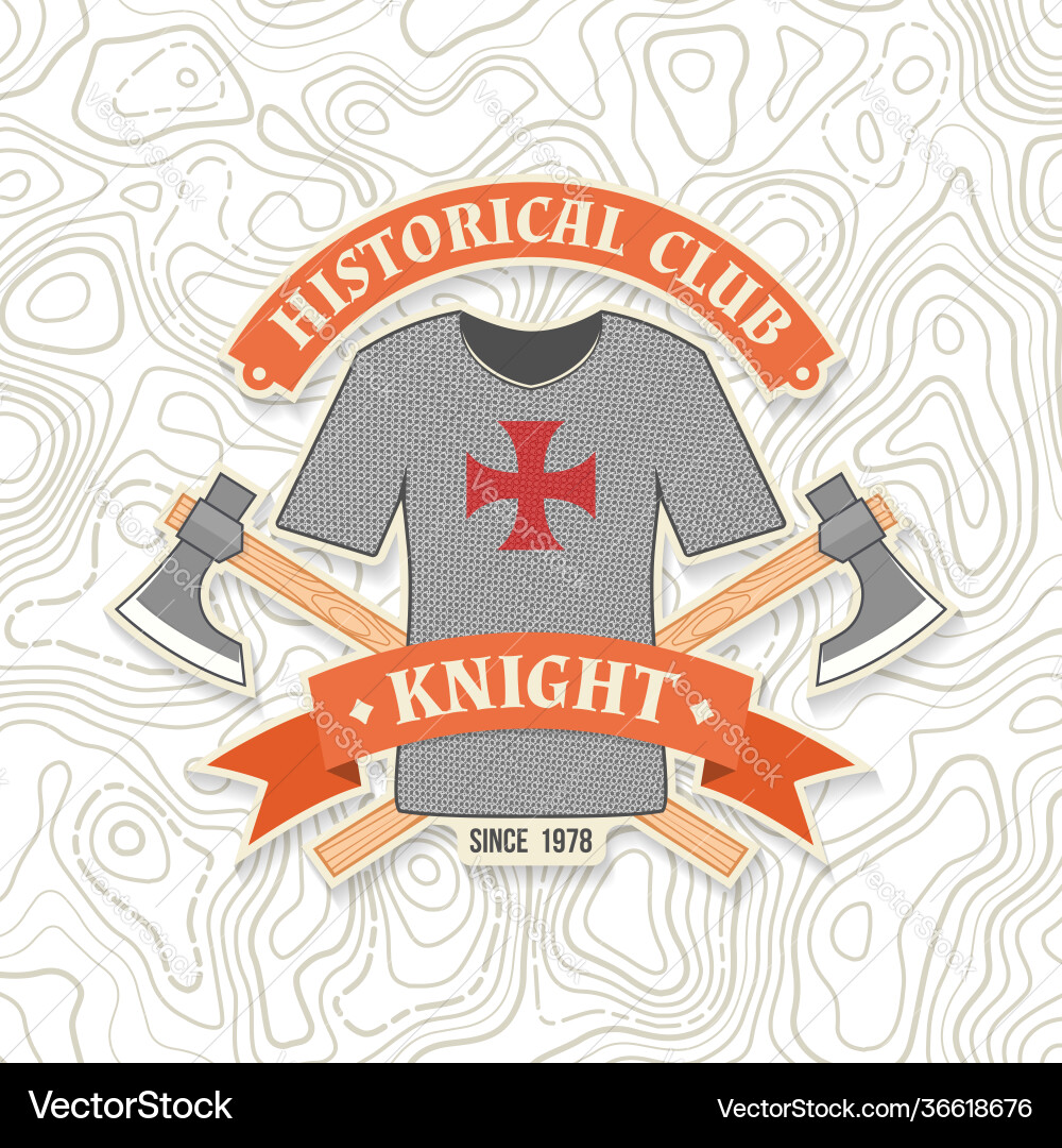 Knight historical club badge design Royalty Free Vector