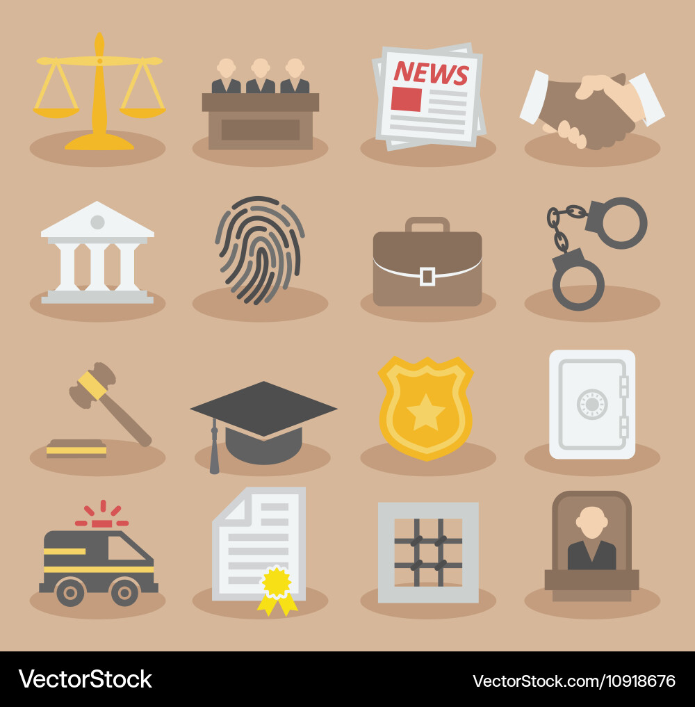 Law colorful icons Royalty Free Vector Image - VectorStock