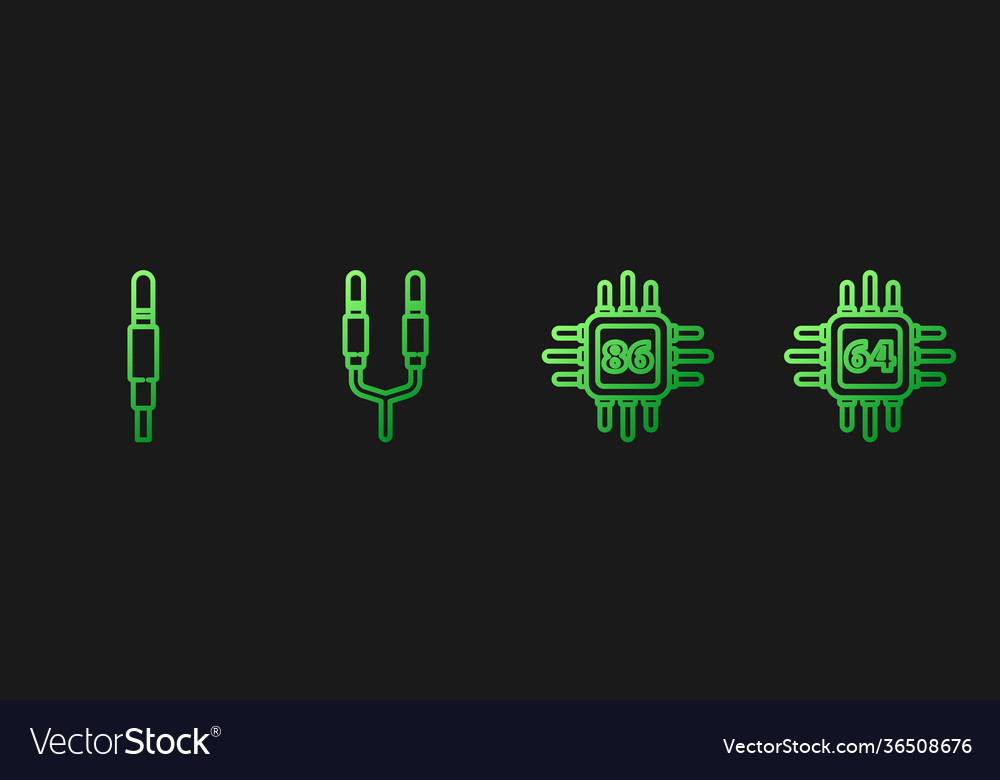 Set line processor with microcircuits cpu audio Vector Image Set line processor with microcircuits cpu audio Vector Image