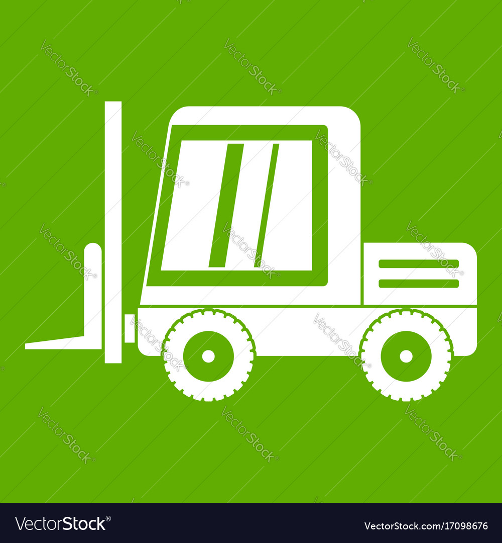 Stacker loader icon green Royalty Free Vector Image