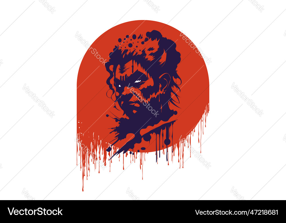 Abstract portrait of an evil otherworldly witch Vector Image