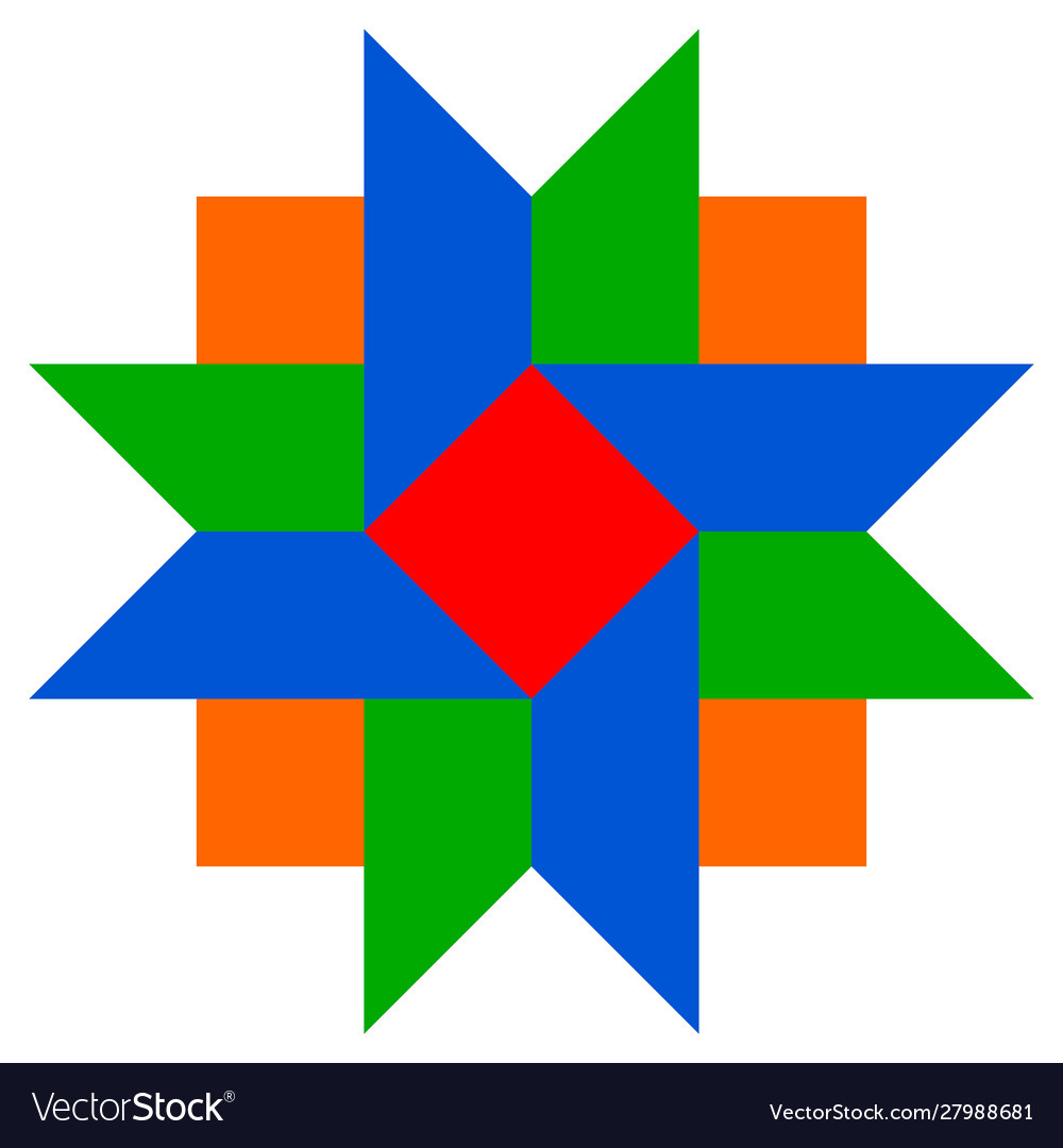 Barn quilt pattern amish patchwork design Vector Image