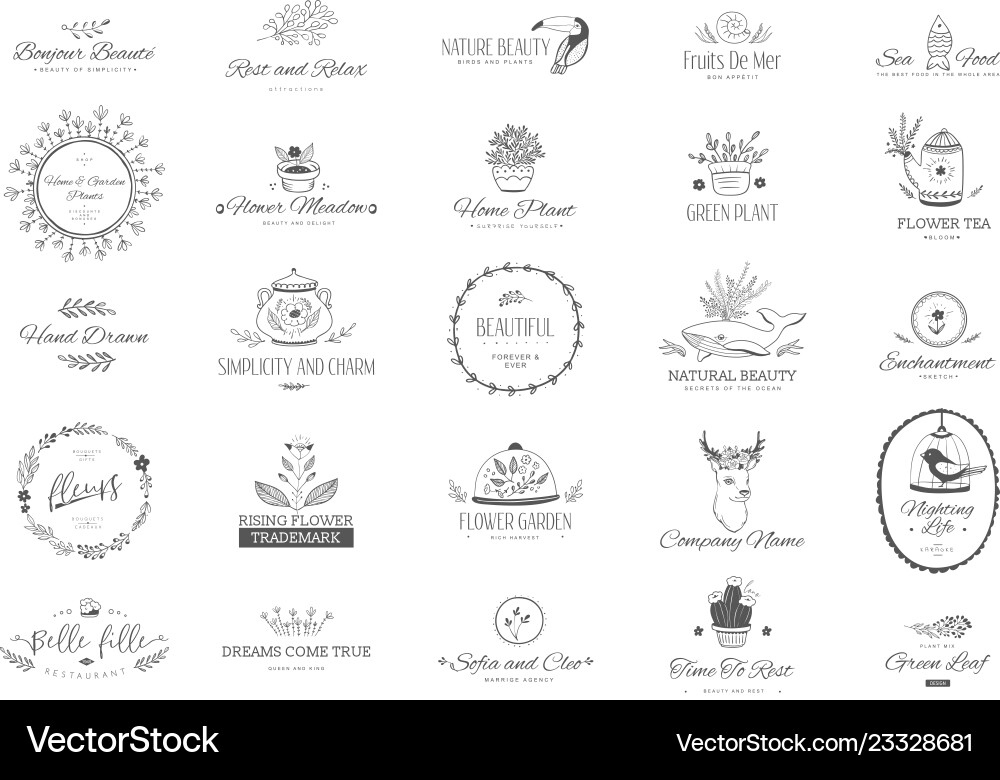 Bloom nature elements Royalty Free Vector Image