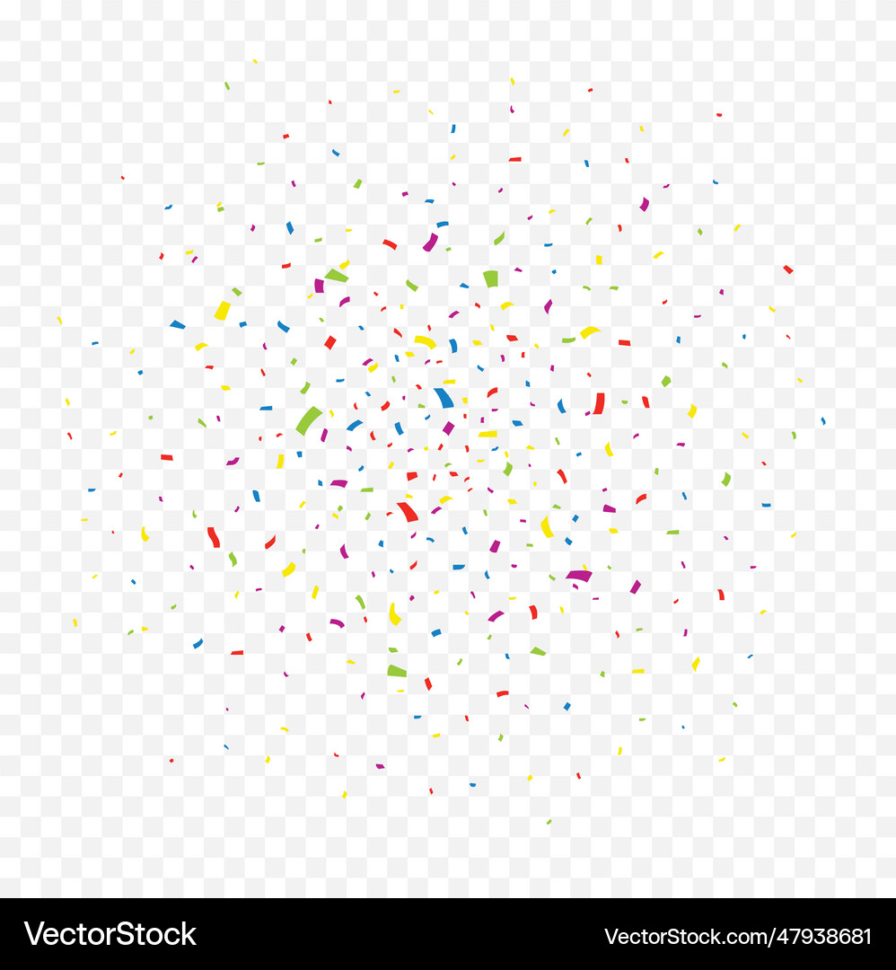 Colorful confetti isolated on transparent Vector Image