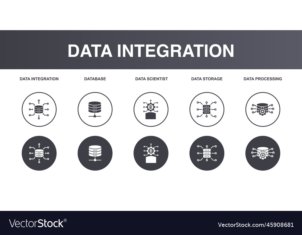 Data Integration Database Scientist Royalty Free Vector