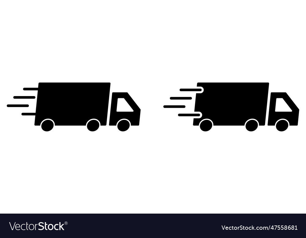 Delivery truck icons set fast truck Royalty Free Vector