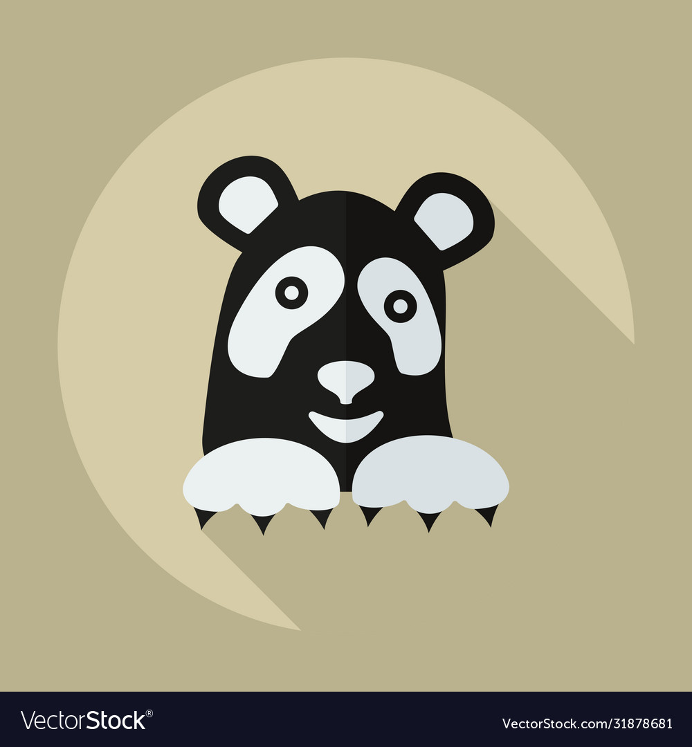 Flat modern design with shadow icons pandas Vector Image