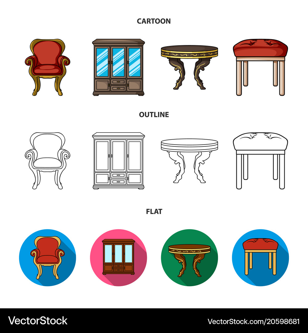 Furniture interior design chair Royalty Free Vector Image
