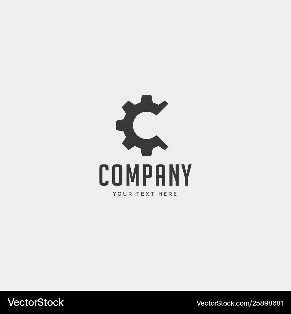 Gear c logo engineering factory icon isolated Vector Image