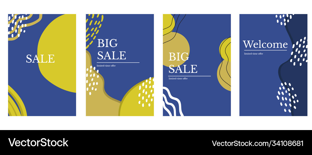 Hand-drawn blue abstract artistic frame design Vector Image