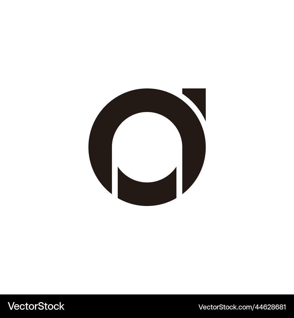 Letter nd dn n d circle outline geometric symbol Vector Image