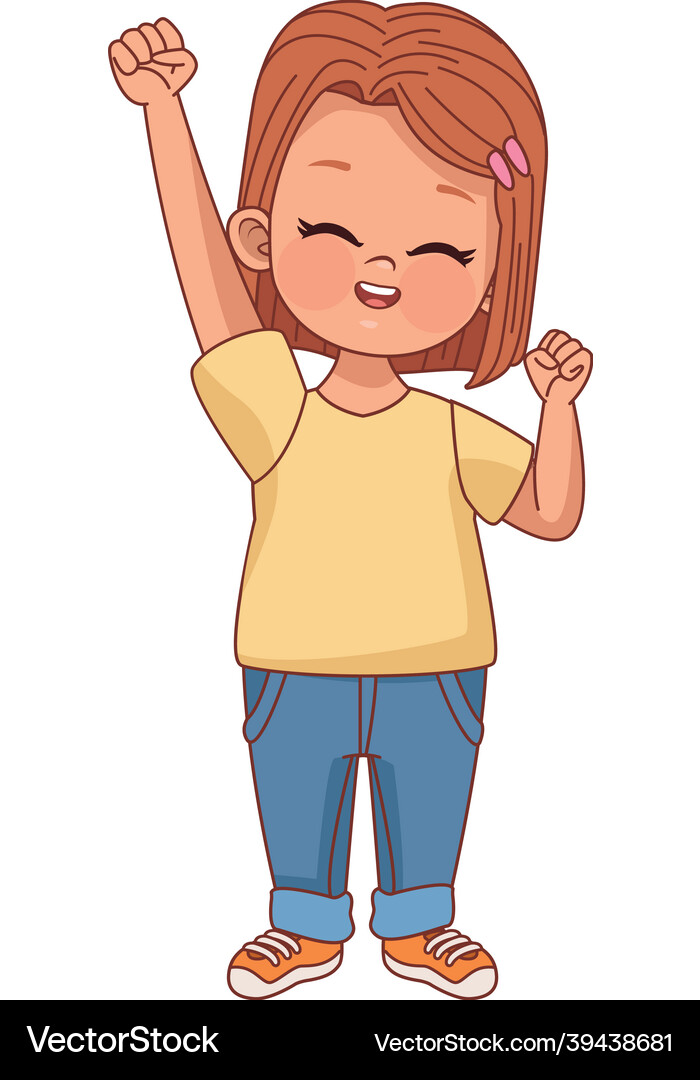 Little girl celebrating Royalty Free Vector Image